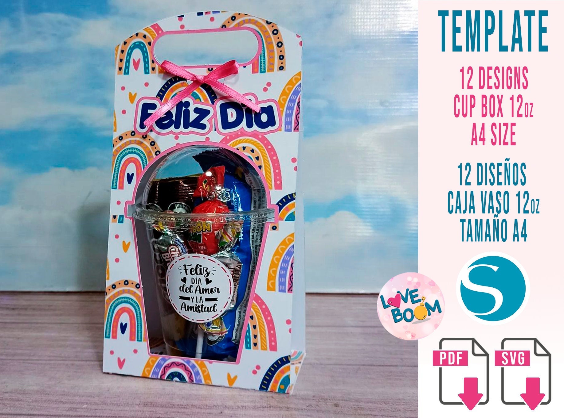 12 FILE Cup Domo Box 12 Oz 12 Designs Dome Cup Box 12oz San Valentin ...