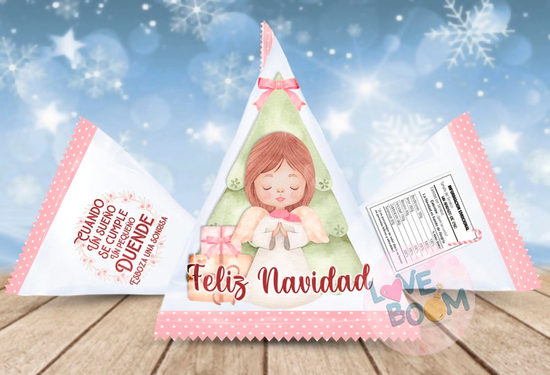 EDITABLE Christmas Triangle Chip Bag Rosenatal Template Set of 3 Bundle ...