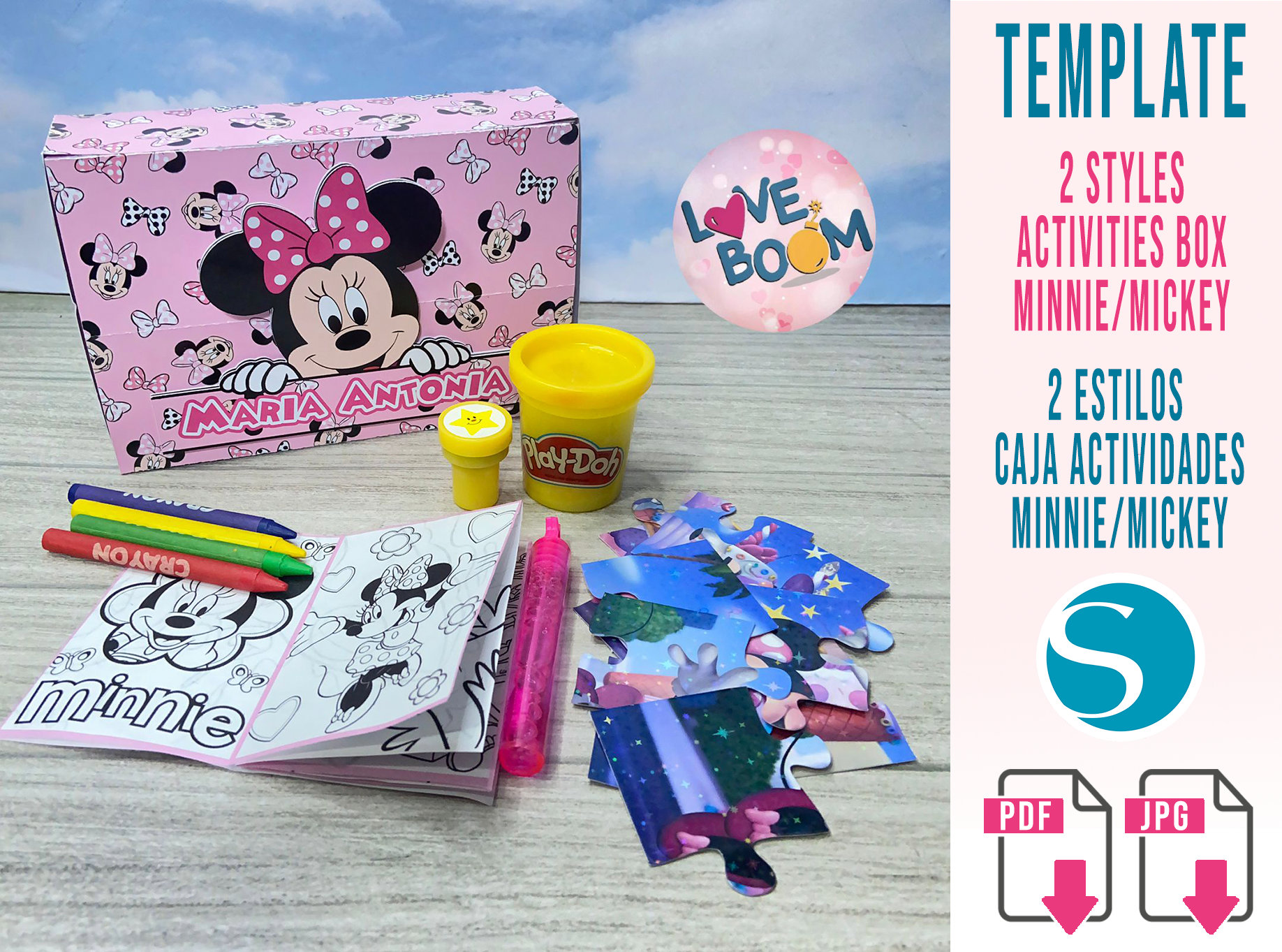 TEMPLATE Play-doh and Crayon Box Children's Activities Box - Coloring ...