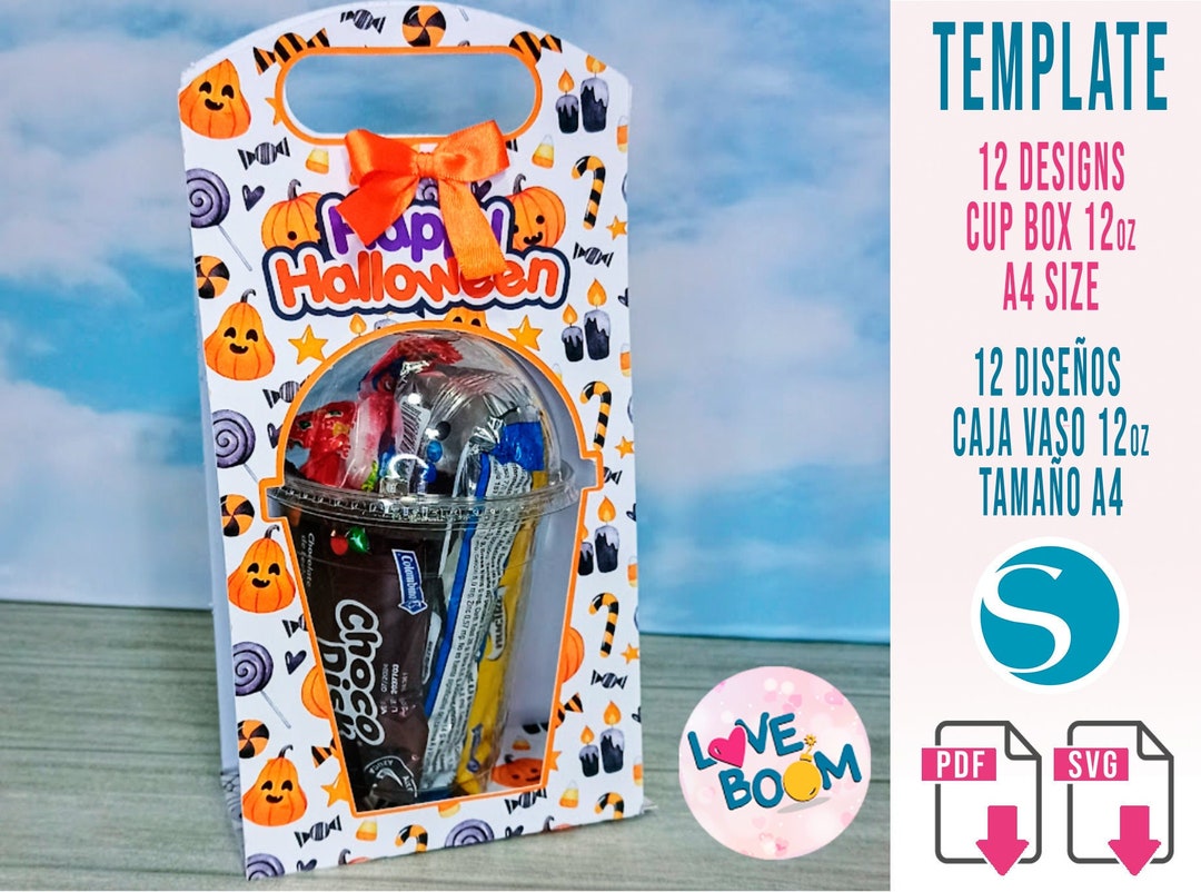 12 FILE Cup Domo Box 12oz 12 Designs Dome Cup Box 12oz Halloween ...