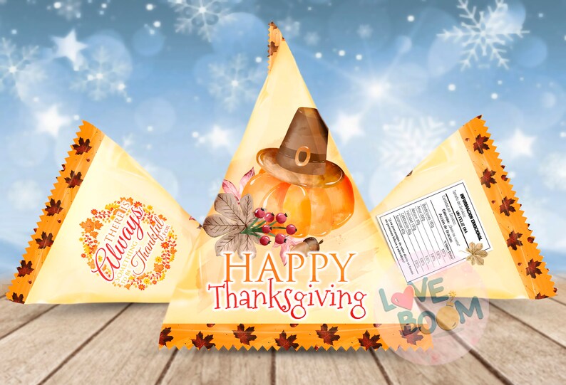 Editable Thanksgiving Triangle Chip Bag Template Set of 3 Bundle - 3 ...