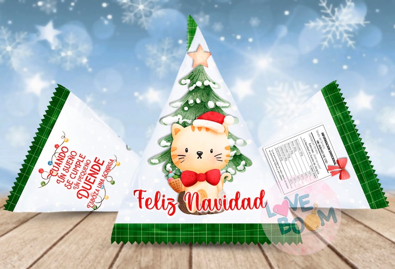 EDITABLE Christmas Triangle Chip Bag Animals Template Set of 3 Bundle 3 ...