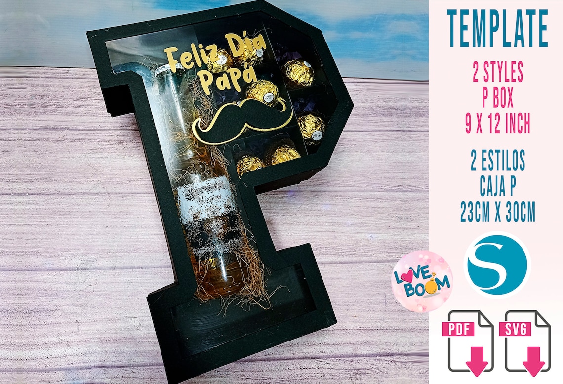 TEMPLATE Letter P Box Father's Day - Box Letter P Father's Day / Studio ...
