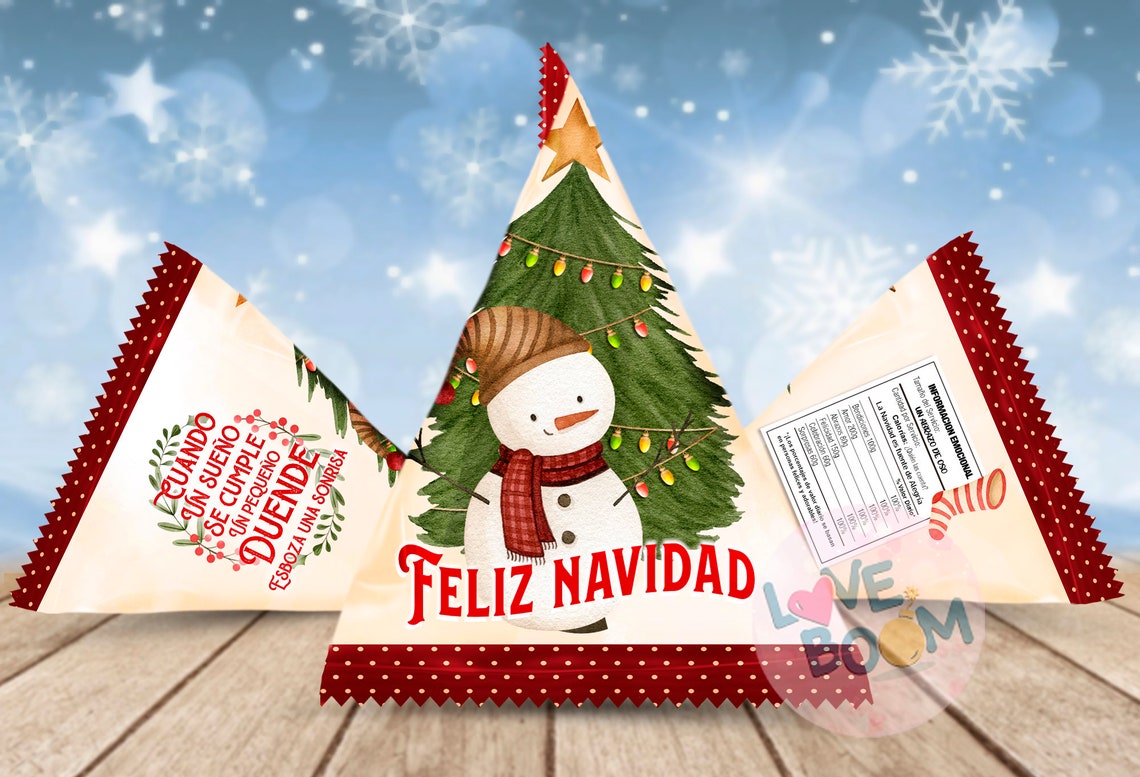 EDITABLE Christmas Triangle Chip Bag Template Set of 3 Bundle 3 ...
