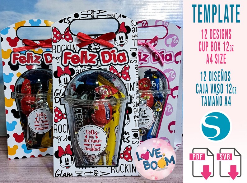 12 FILE Cup Domo Box 12 oz - 12 Diseños Caja Vaso Domo 12oz - San ...
