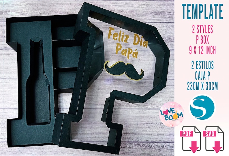 TEMPLATE Letter P Box Father's Day - Box Letter P Father's Day / Studio ...