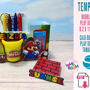 TEMPLATE Play-doh and Crayon Box Mario Bros - Bubble / M&M Box - Play ...