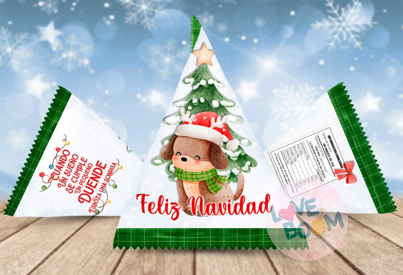 EDITABLE Christmas Triangle Chip Bag Animals Template Set of 3 Bundle 3 ...