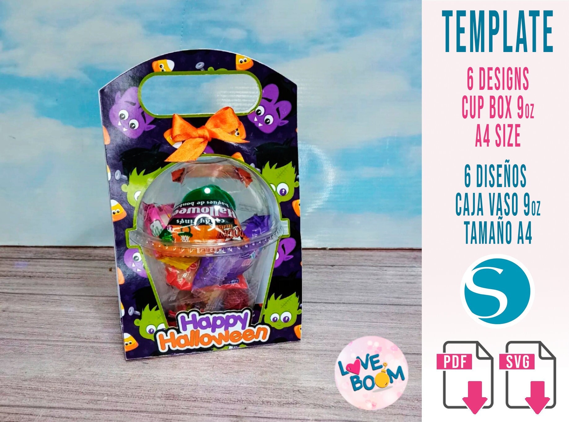 6 FILE Cup Domo Box 9oz 6 Designs Dome Cup Box 9oz Halloween/ Studio ...