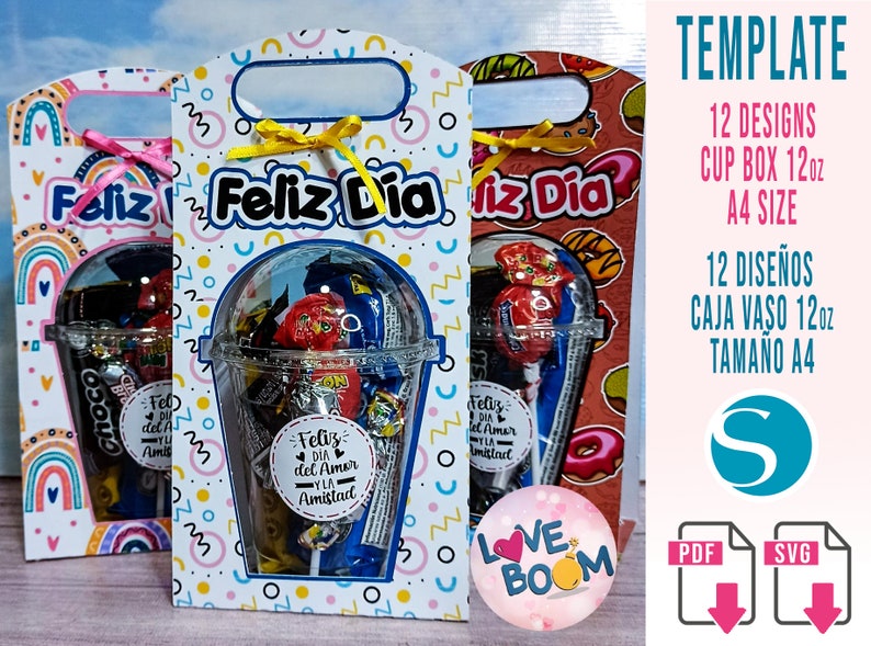 12 FILE Cup Domo Box 12 oz - 12 Diseños Caja Vaso Domo 12oz - San ...