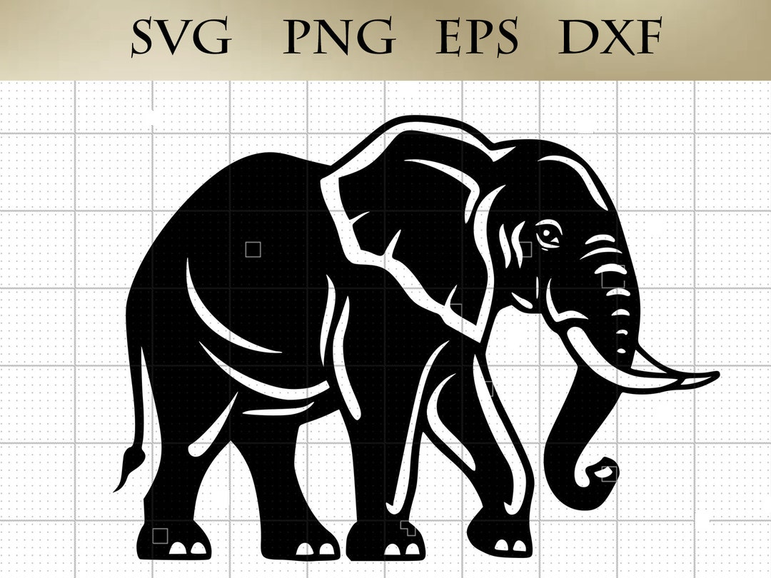Elephant SVG Png Eps Dxf Elephant Vector Silhouette Clipart Cricut ...
