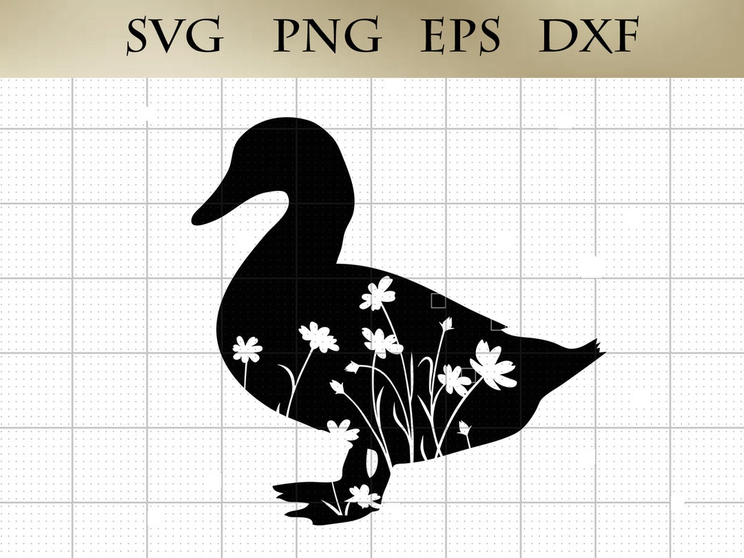 Floral Duck SVG, Png, Dfx, Eps, Farm Bird SVG, Farmhouse Decor, Farm ...