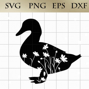 Floral Duck SVG, Png, Dfx, Eps, Farm Bird SVG, Farmhouse Decor, Farm ...
