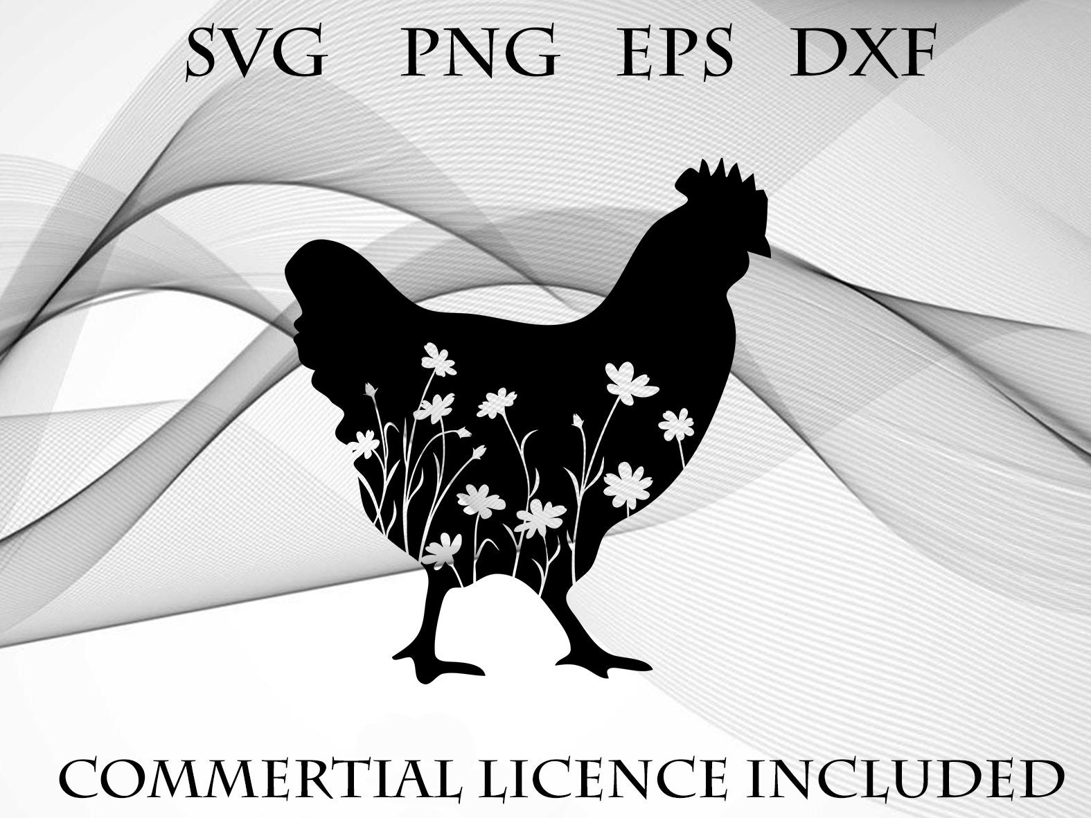 Floral Chicken SVG Png Dfx Eps Farmhouse SVG Farmhouse - Etsy