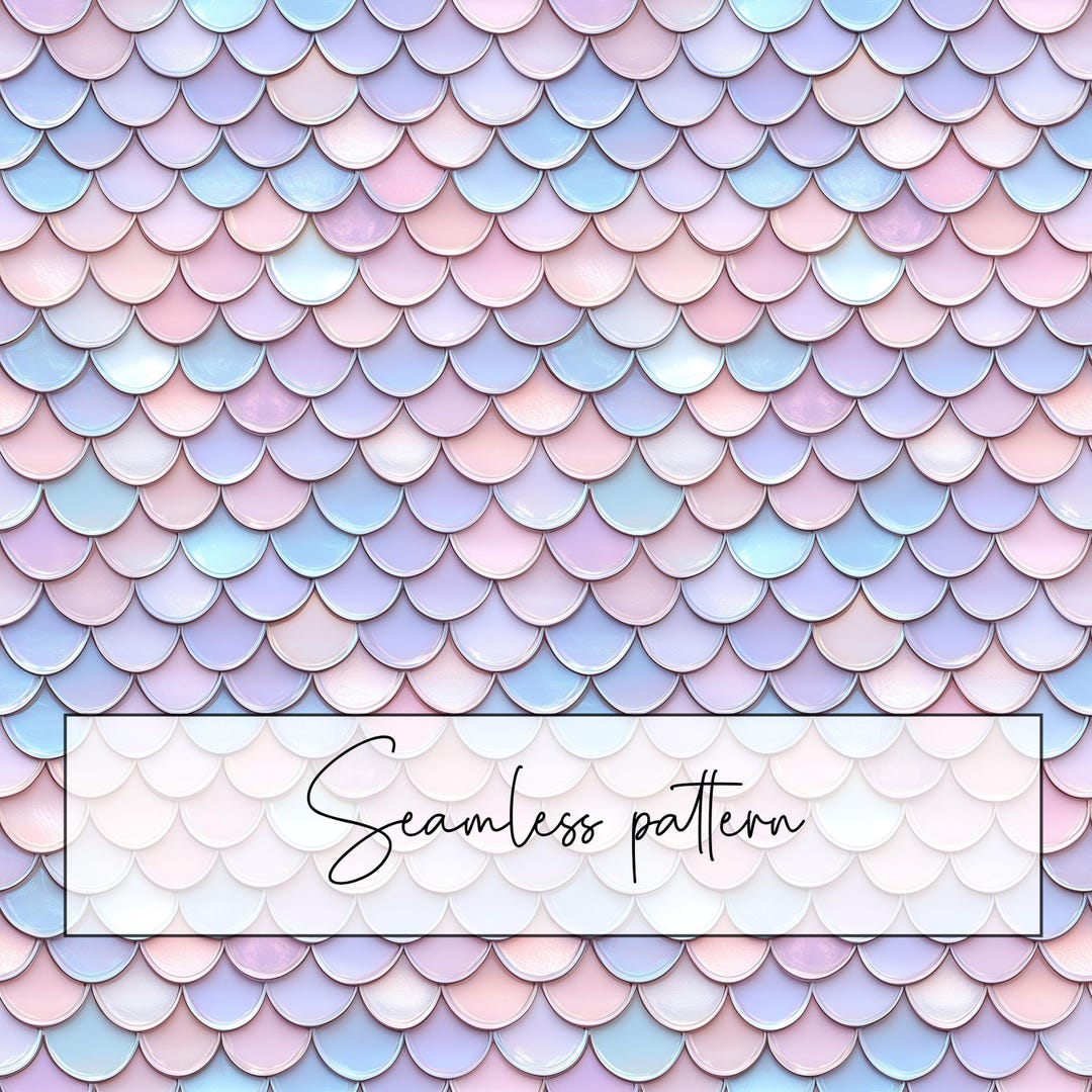 Seamless Pastel Mermaid Scales Pattern, Light Colors, Repeating Pattern ...