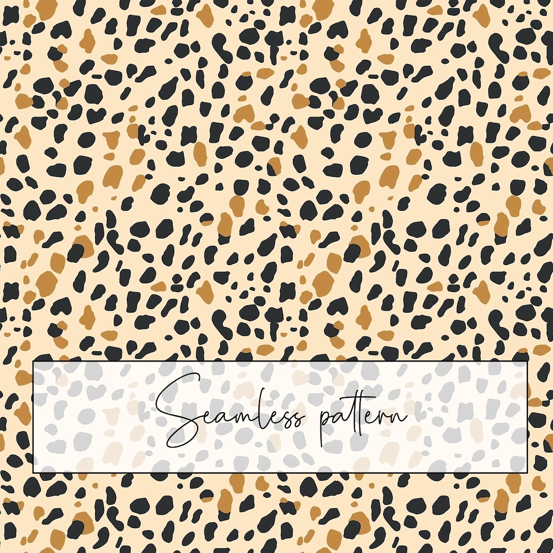 Cheetah Print Seamless Pattern, Animal Brown Beige Neutral Leopard Skin ...