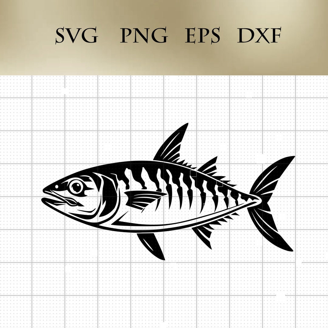 Mackerel Vector Silhouette SVG Png Eps Dxf Fish Clipart Cricut Cutting ...