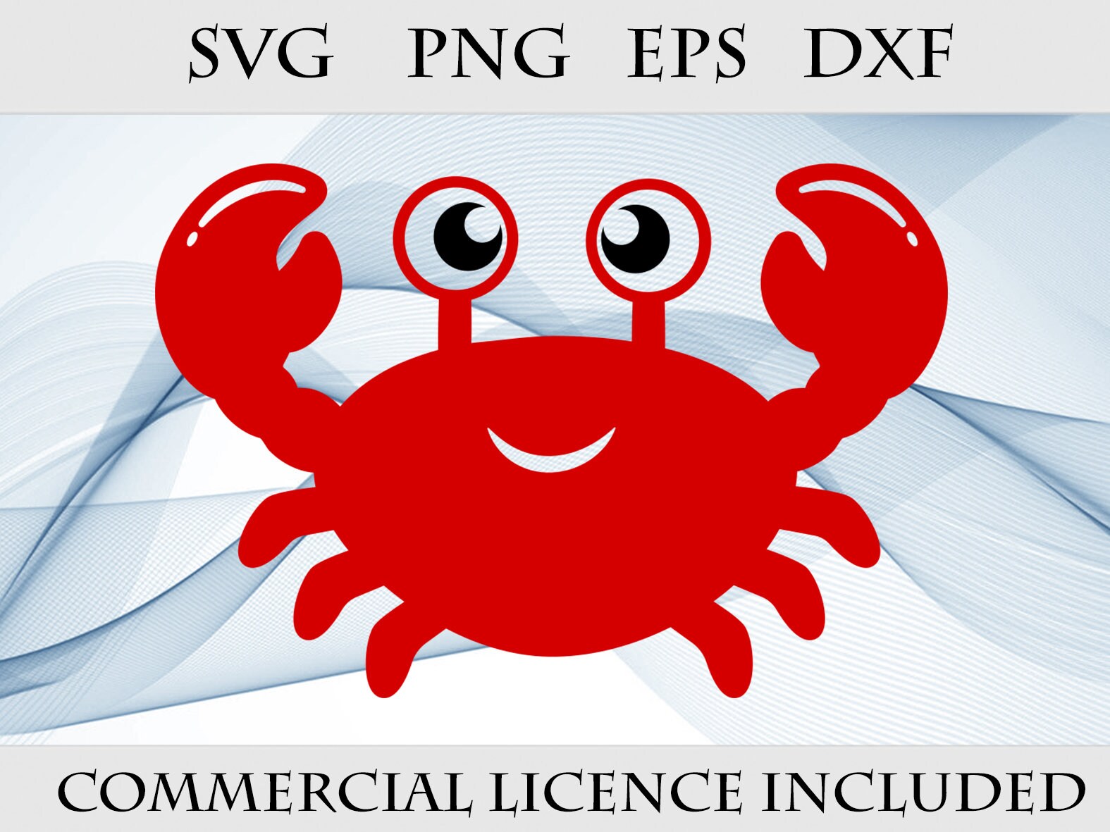 Coloured Crab Svg Png Eps Dxf Cut File Beach Cartoon Vector - Etsy