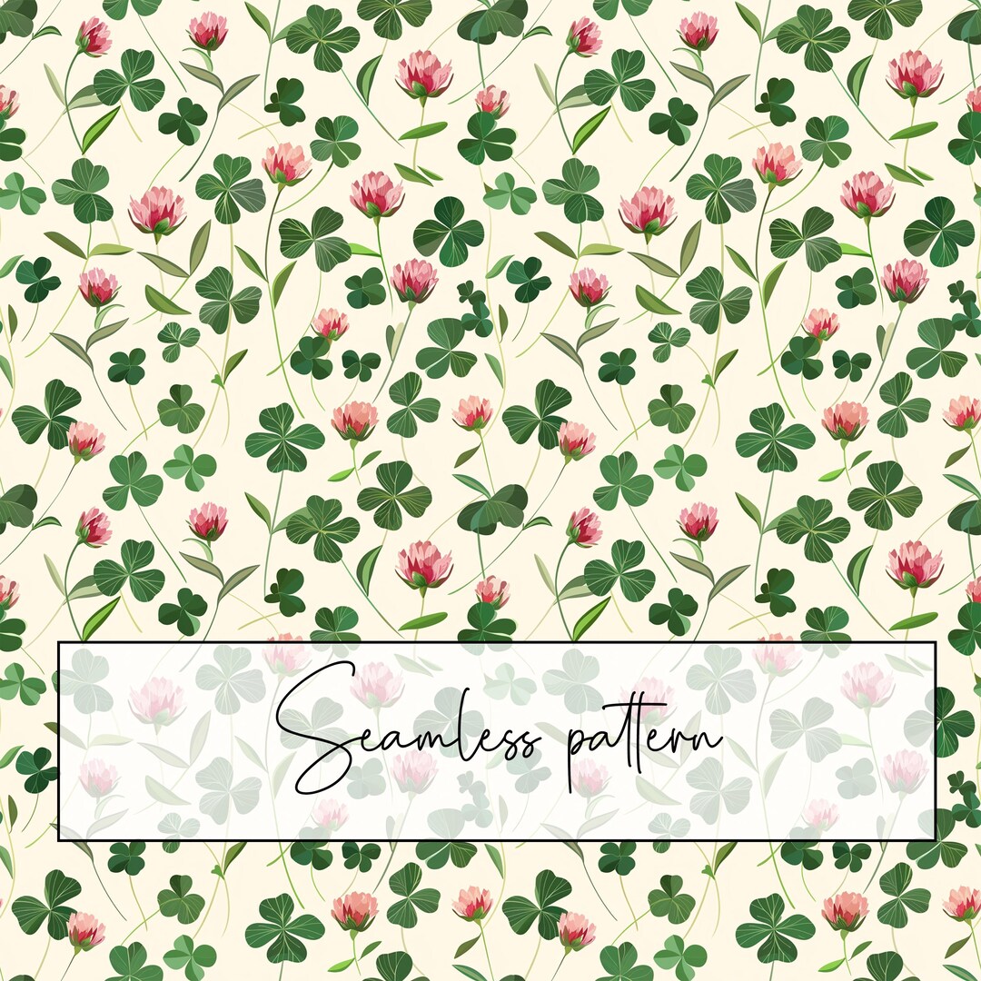 Clover Flowers Seamless Pattern, Clover Blossom Repeat Pattern, Textile ...