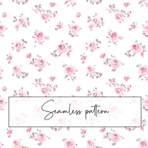 Small Ditsy Pink Rose Seamless Pattern, Light Pink Flowers Repeat ...