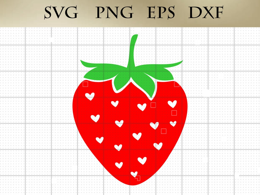 Coloured Heart Strawberry Svg Png Eps Dxf Red Berry Cut File, Cartoon ...