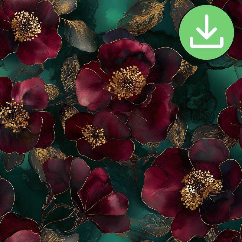 Burgundy Design Wallpaper - Etsy UK