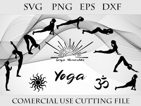 Bundle of Sun Salutation Yoga Poses SVG Png Eps Dxf Clipart - Etsy