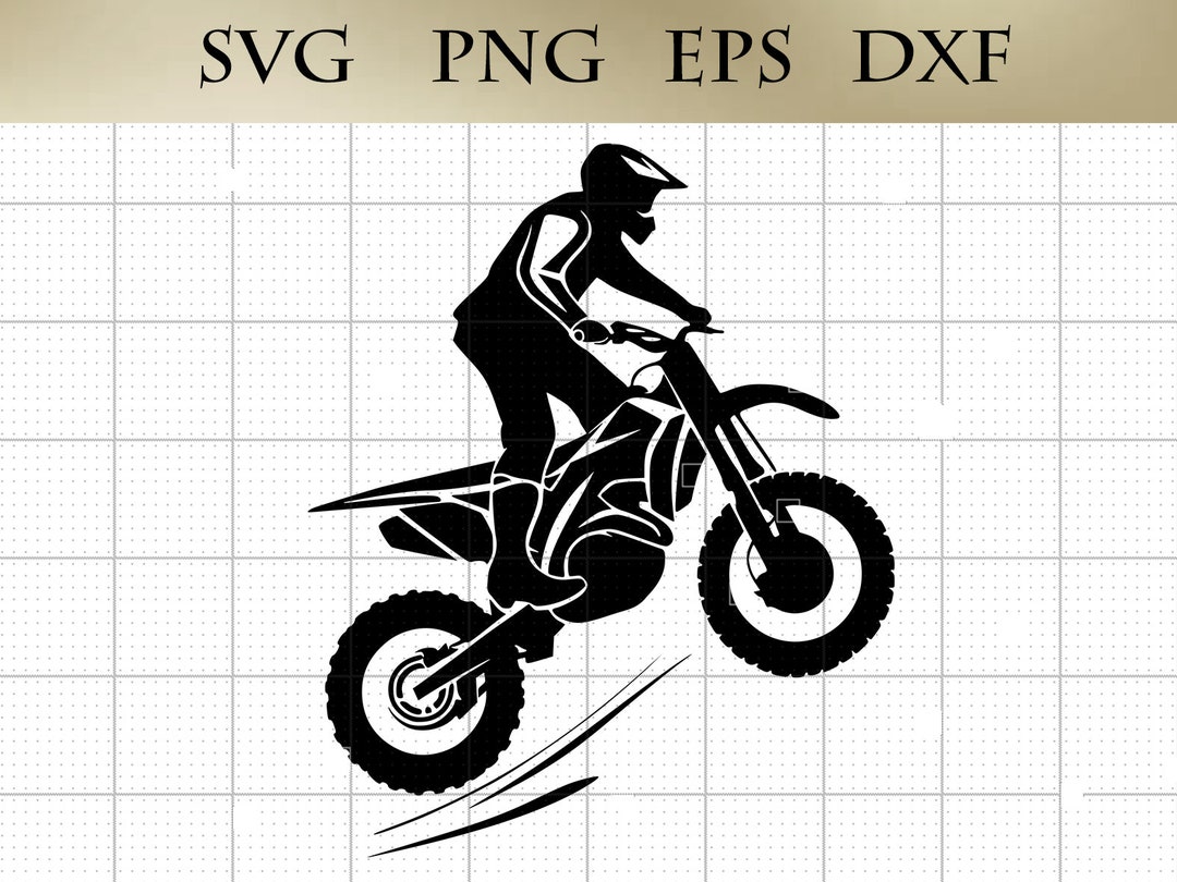 Motocross Rider Vector Silhouette SVG Png Eps Dxf Clipart Cricut ...