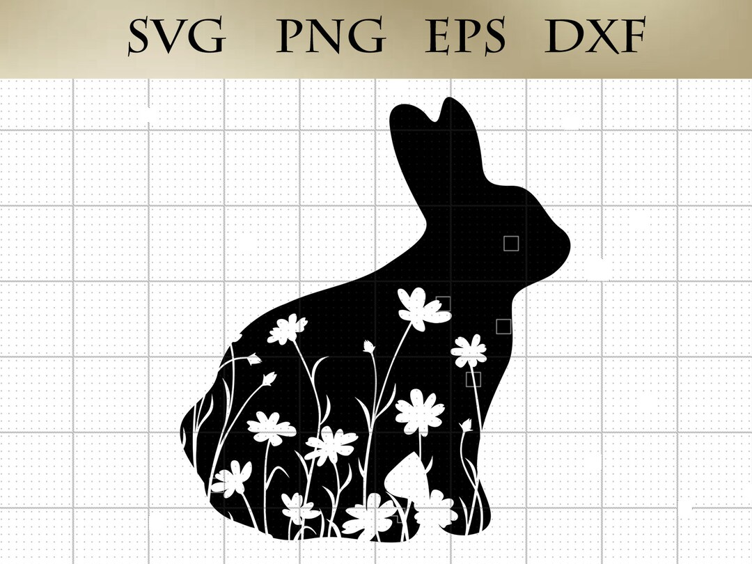 Floral Rabbit Bunny SVG, Png, Dfx, Eps, Easter Bunny SVG, Vector ...