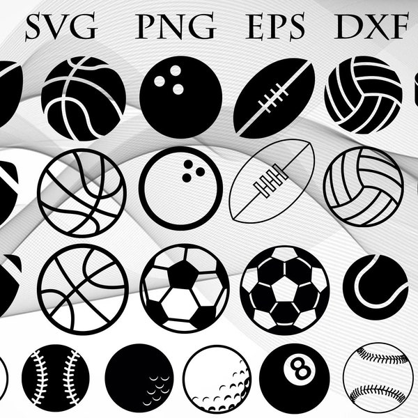 Sports Balls Svg - Etsy