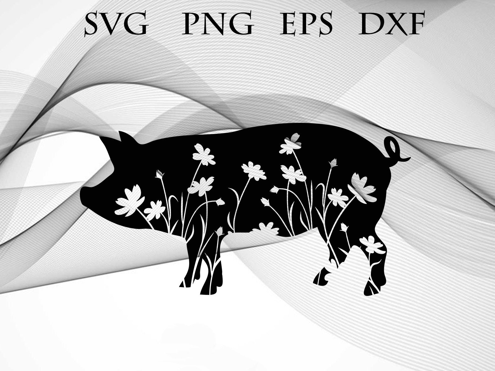 Floral Pig SVG, Png, Dfx, Eps, Farmhouse SVG, Farmhouse Sign, Farmhouse ...