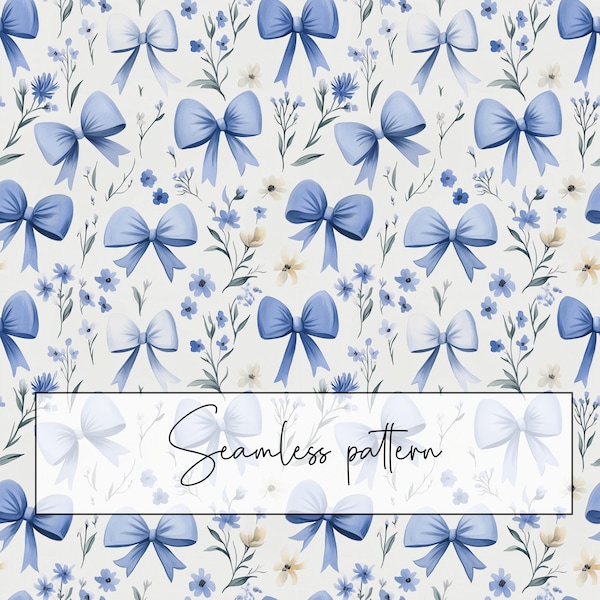 Blue Bows Wallpaper - Etsy