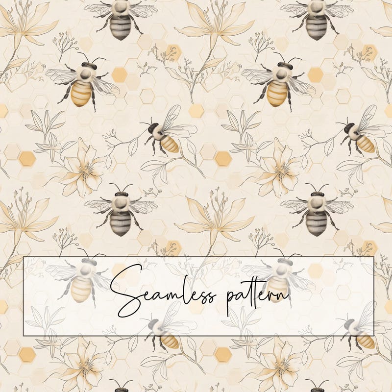 Honey Bees Wallpaper - Etsy