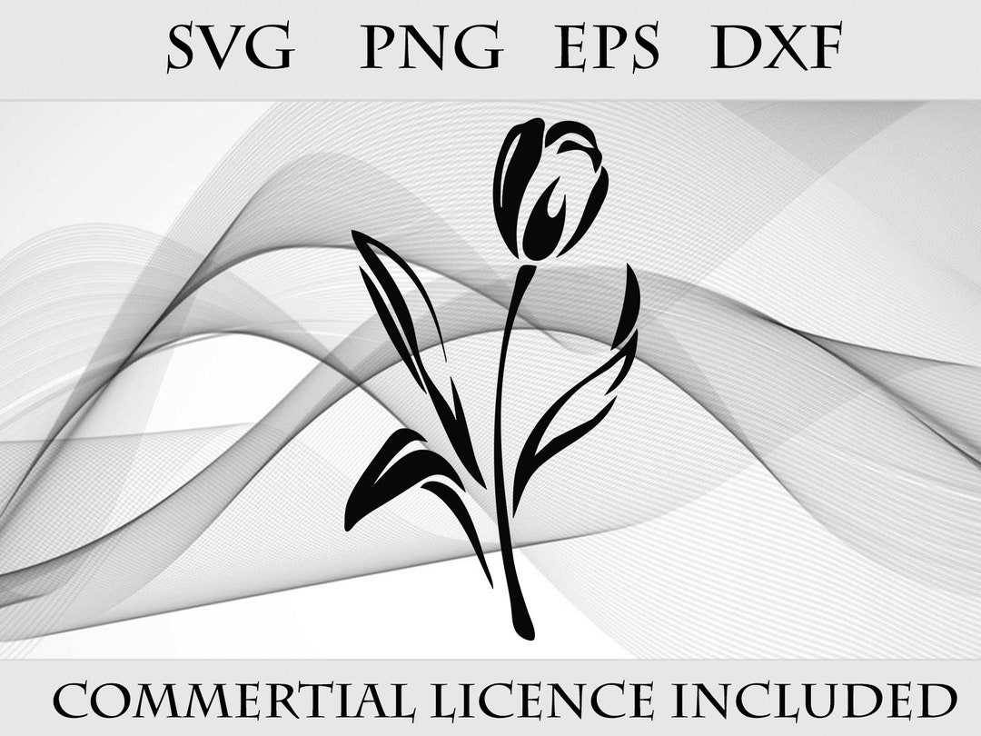 Tulip SVG Png Eps Dxf Flower Vector Drawing Cricut Silhouette Art ...