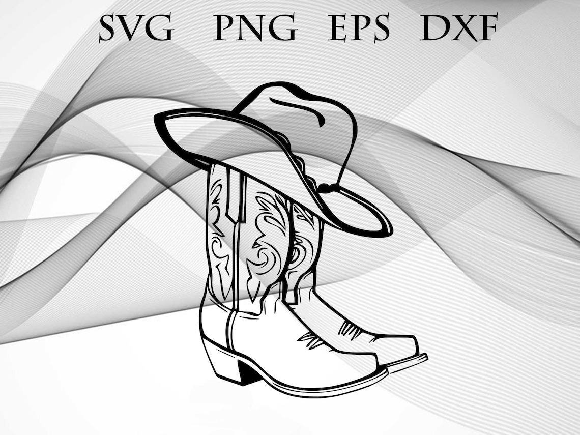 Cowboy Boots and Hat SVG Png Eps Dxf Vector Art Cricut - Etsy