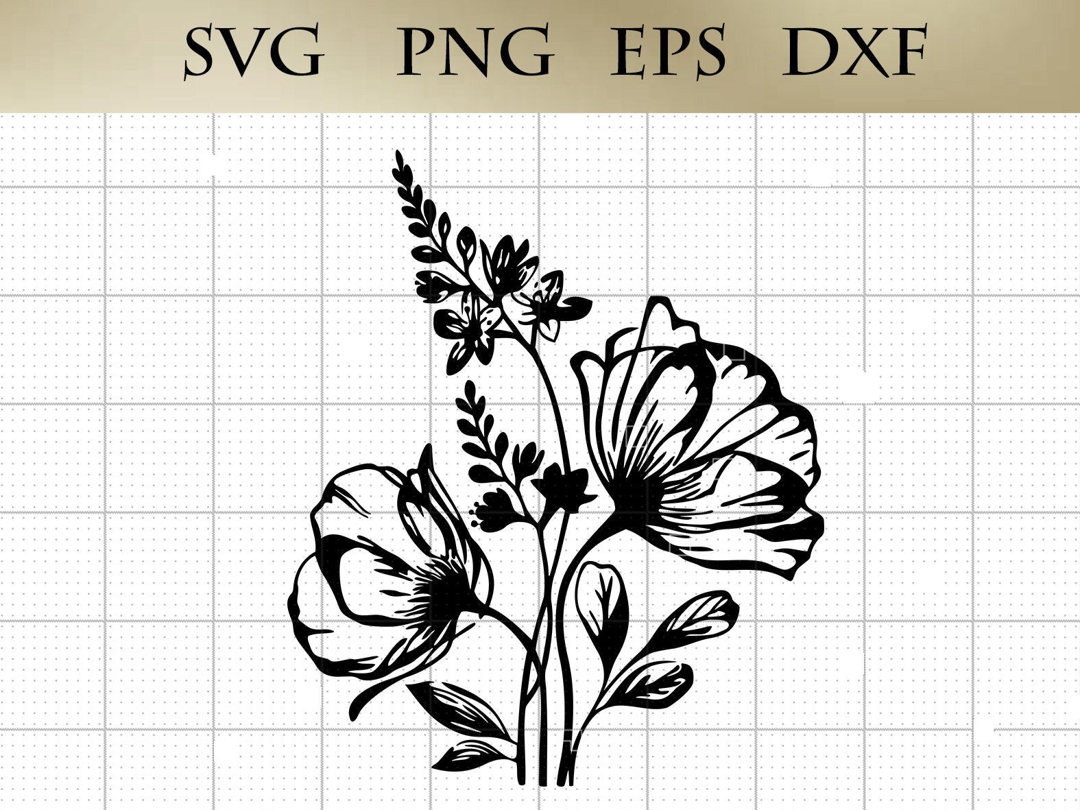 Poppy Flower Bouquet SVG Png Eps Dxf Cuttable File Cricut Silhouette ...
