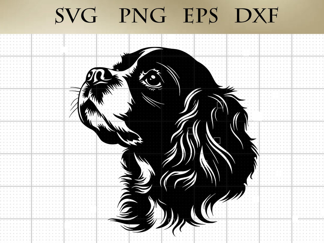Cavalier King Charles Spaniel Dog Vector Silhouette SVG Png Eps Dxf ...