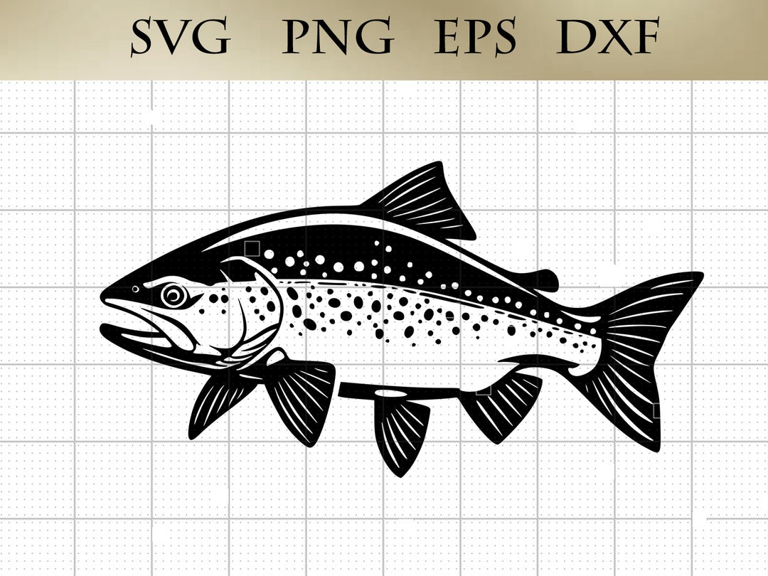 Trout Vector Silhouette SVG Png Eps Dxf Fish Clipart Cricut Cutting ...