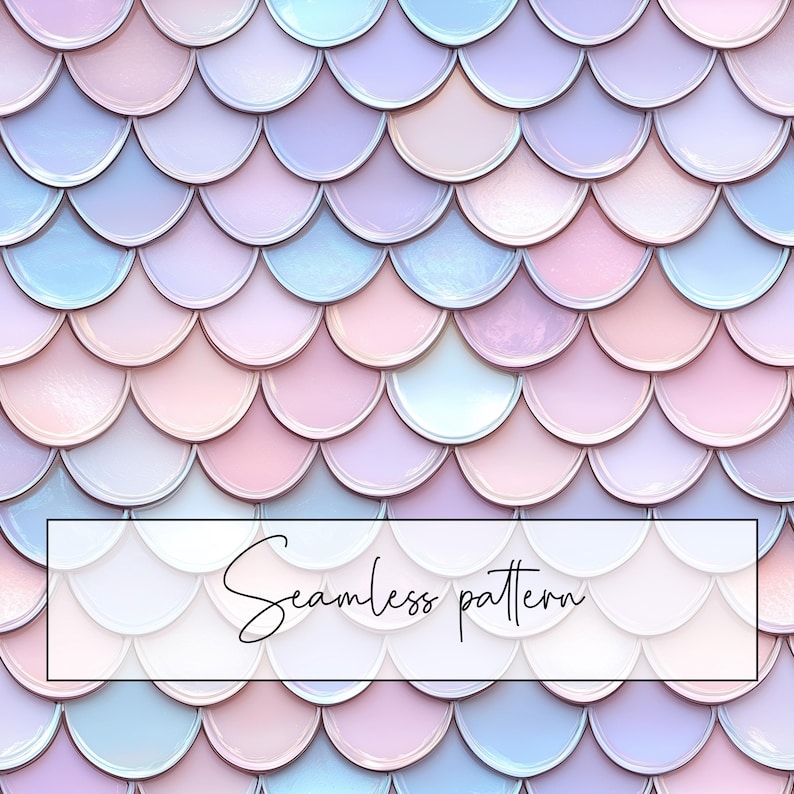 Seamless Pastel Mermaid Scales Pattern, Light Colors, Repeating Pattern ...