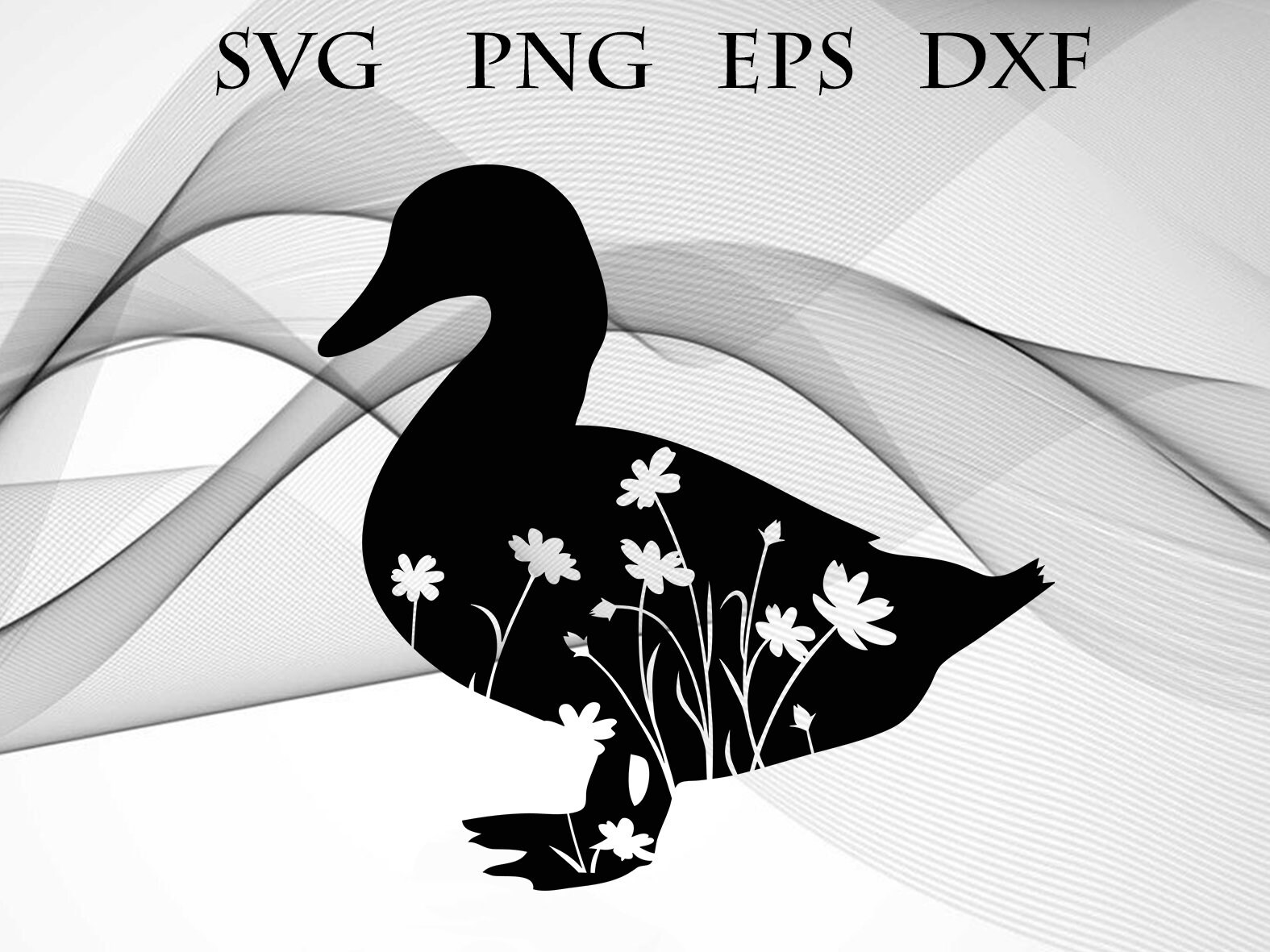 Floral Duck SVG, Png, Dfx, Eps, Farm Bird SVG, Farmhouse Decor, Farm ...