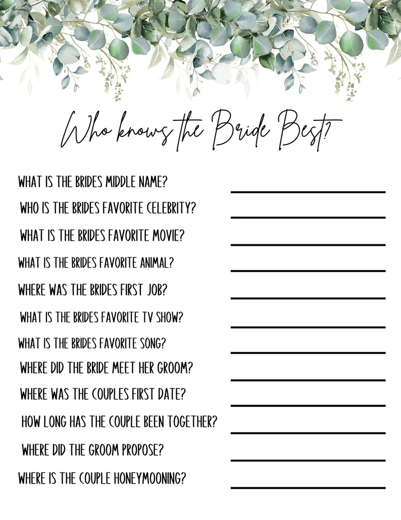 Bridal Games Bundle! - Etsy