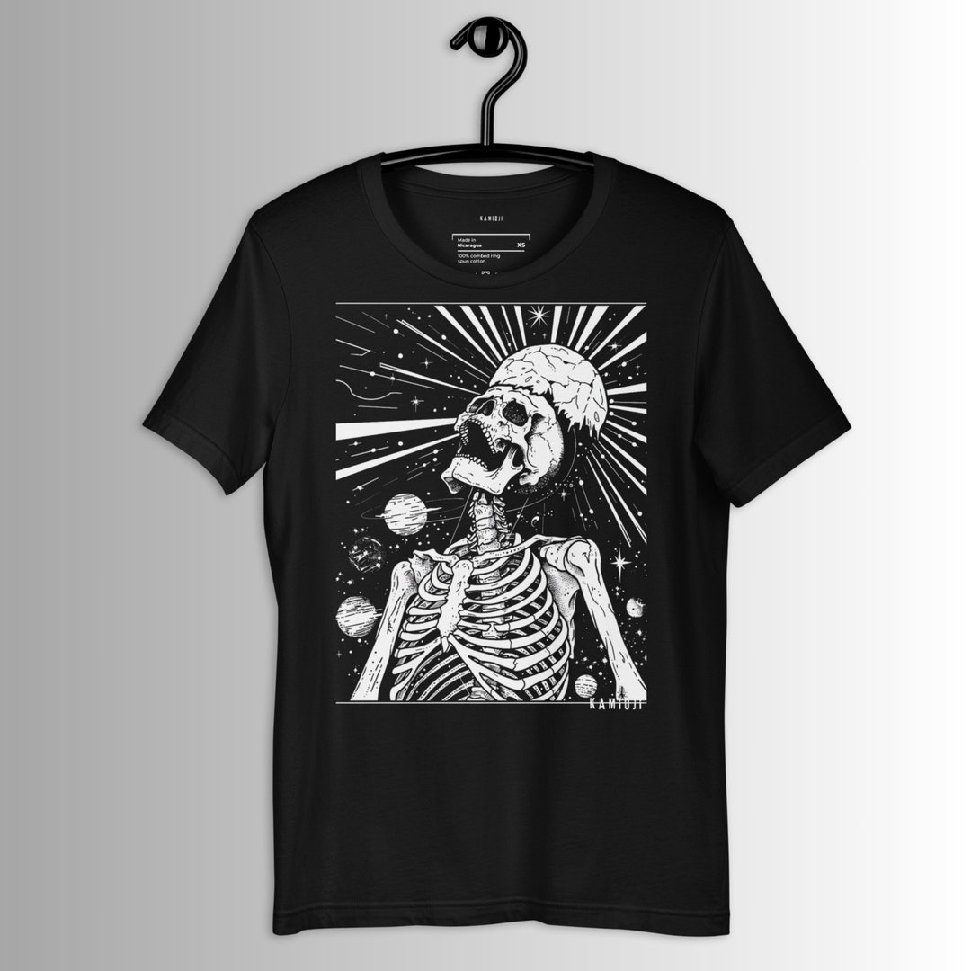 Cosmic Skeleton Tshirt Alt Clothing Witchcore Graphic Tee Celestial ...