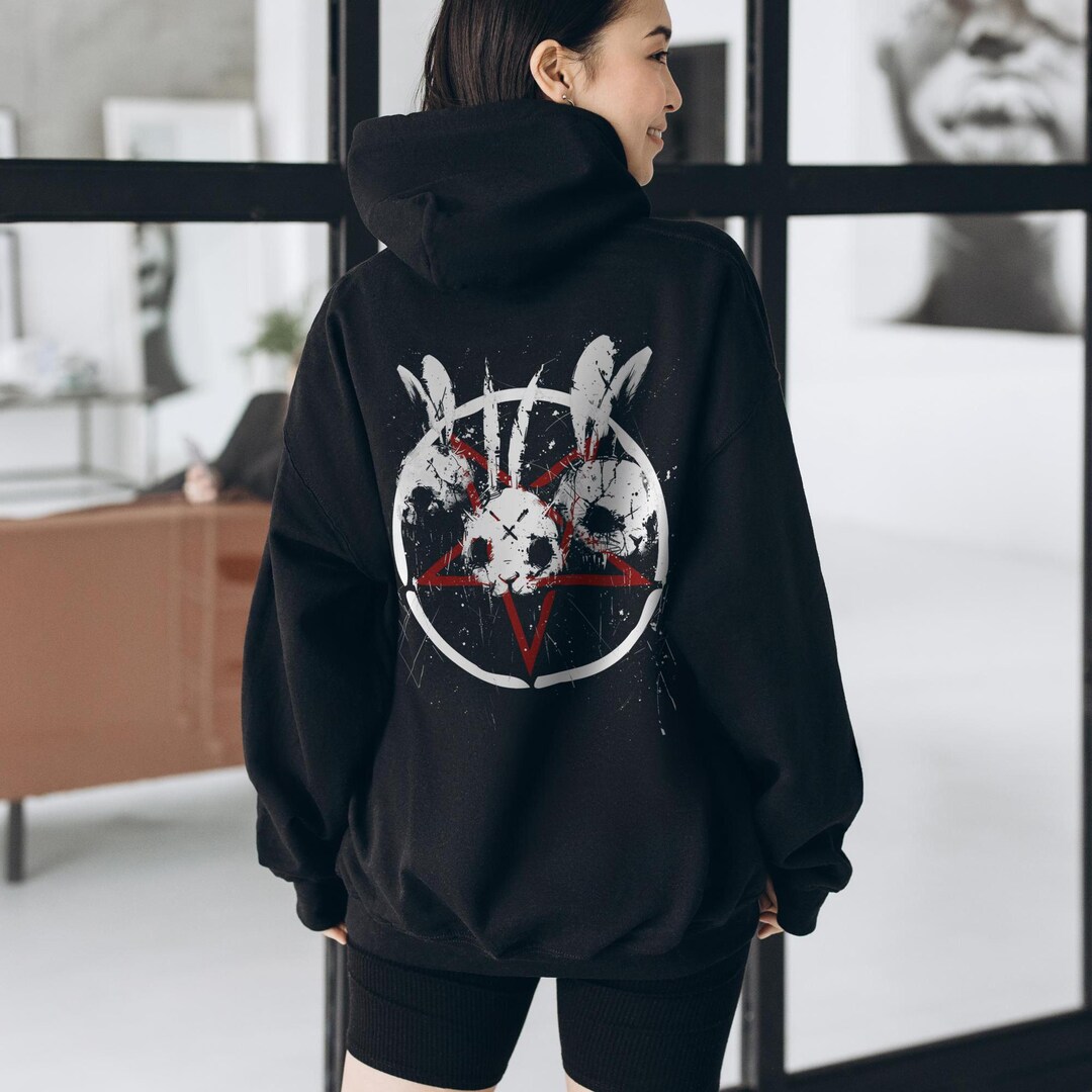 Occult Bunny Hoodie: Horror Grunge Gothic Pullover Sweater, Alt ...