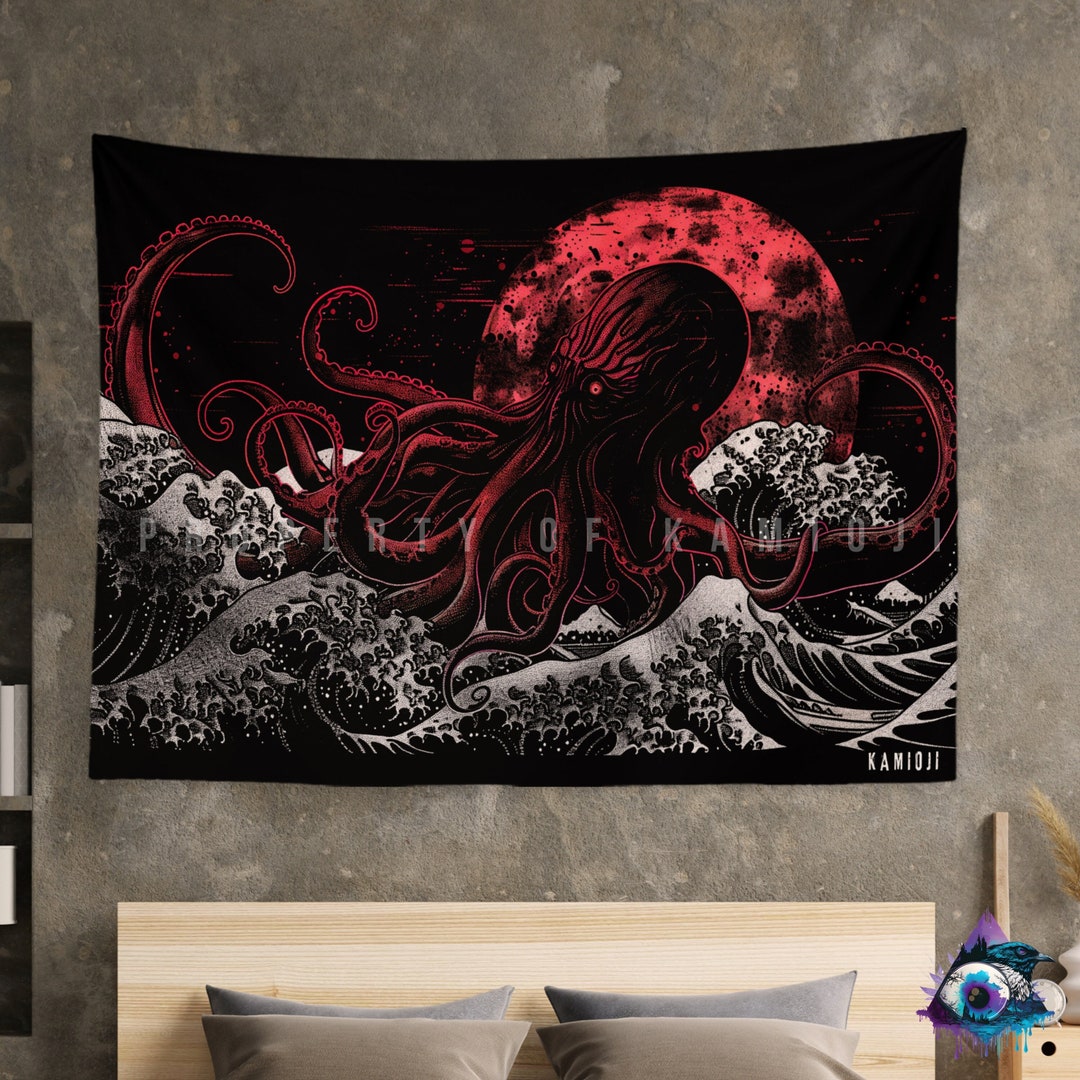 Cthulhu Tapestry Nautical Horror Wall Hanging Decor Fantasy Wall Art ...