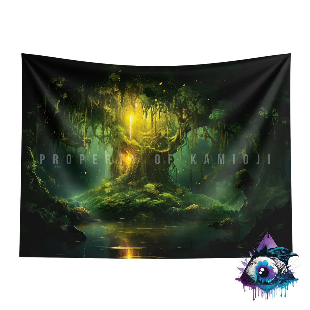 Willow Tree Tapestry Wall Hanging Decor Fantasy Enchanted - Etsy