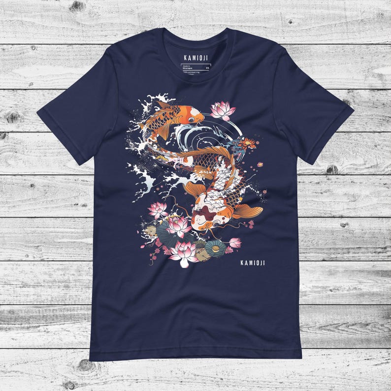 Koi Fish Shirt Japanese Art Nouveau T Shirt Graphic Tee Alt Clothing ...