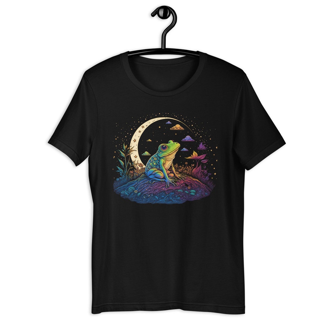 Cute Frog T Shirt, Trippy Weirdcore, Moon T-shirt, Frog Tee, Alt ...