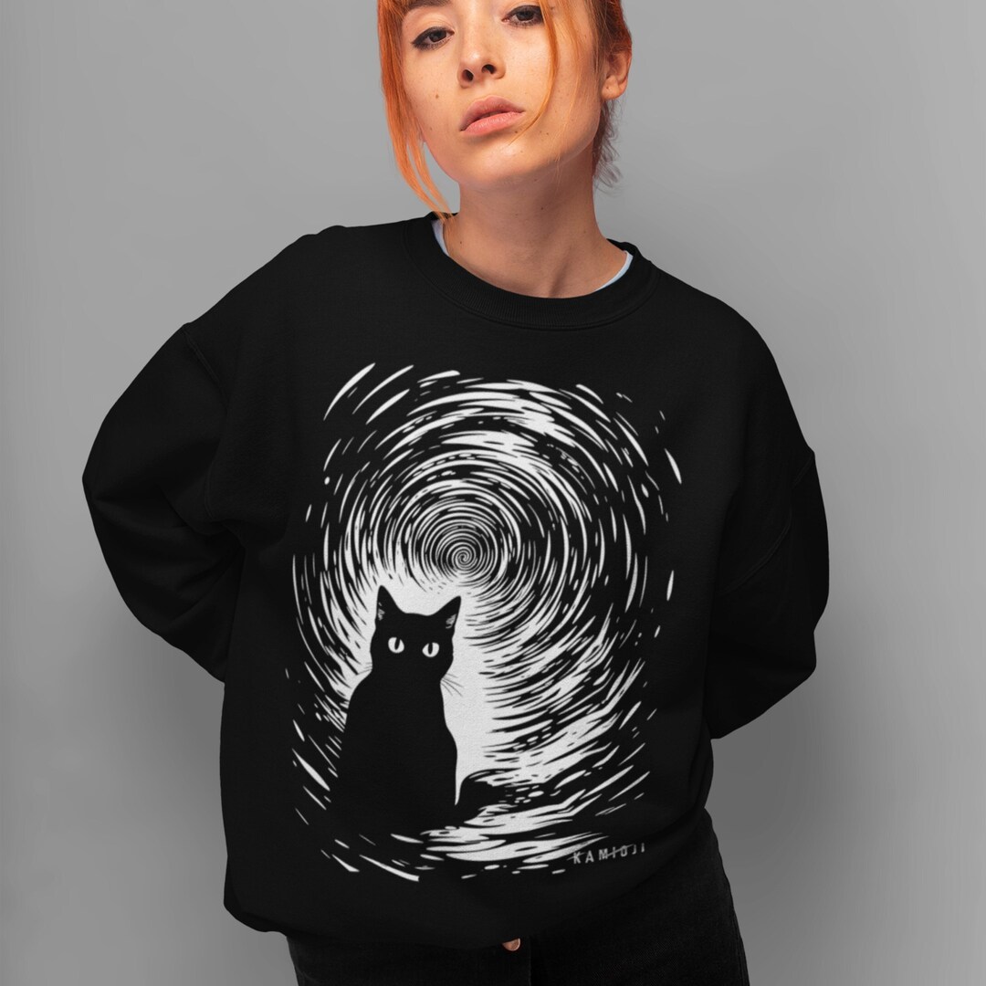 Grunge Cat Sweatshirt, Lofi Witch Sweater, Alt Clothing, Gothic Clothes ...