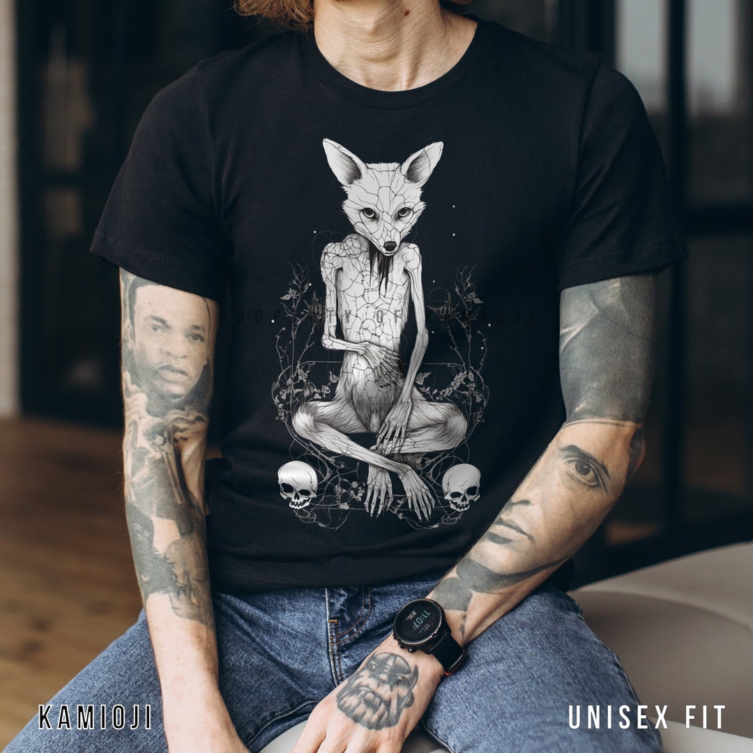 Occult Fox Shirt Weirdcore Creepy Tee Aesthetic Goth Alt Clothing ...