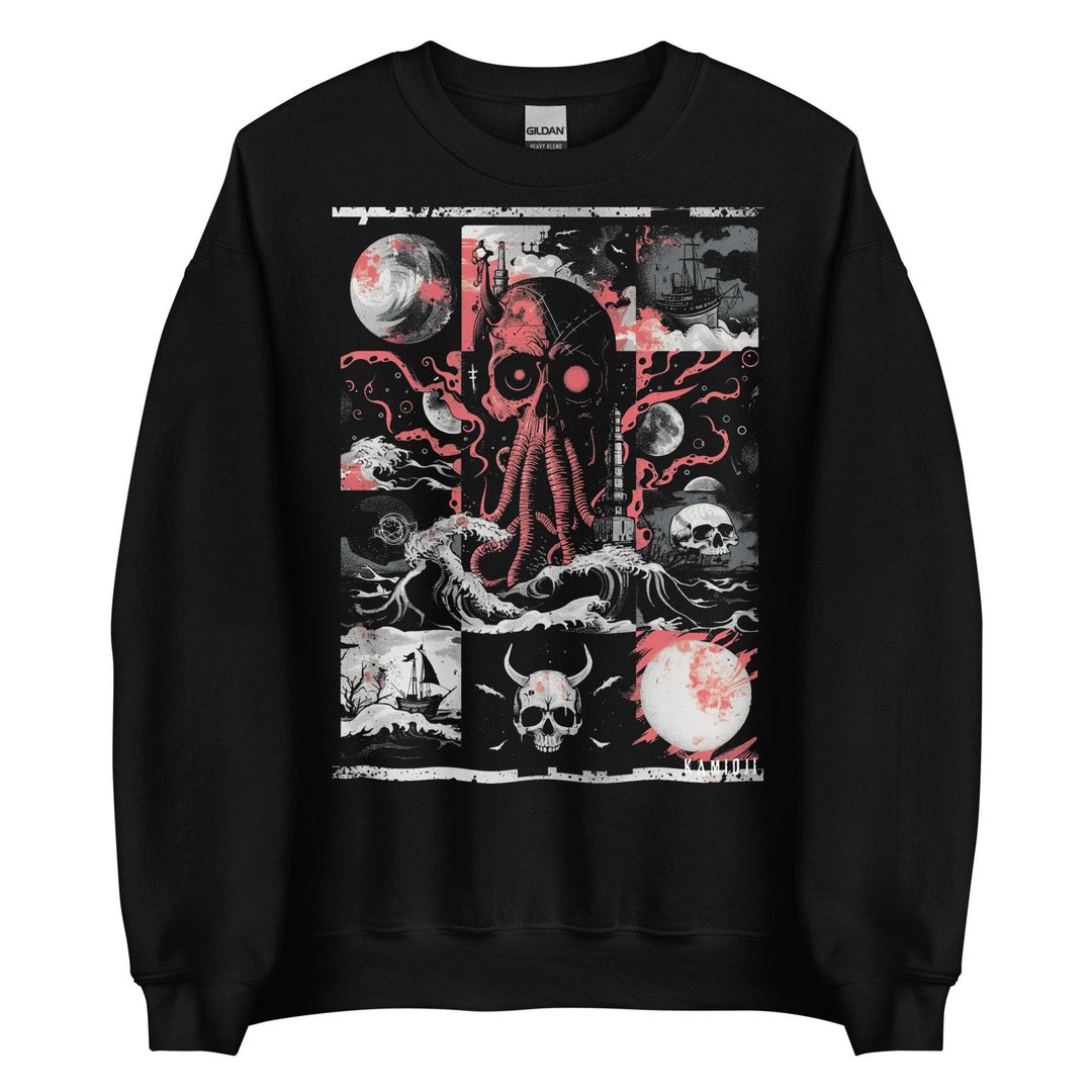 Cthulhu Sweatshirt, Eldritch Horror Clothing Sweater, Gothic Clothes ...